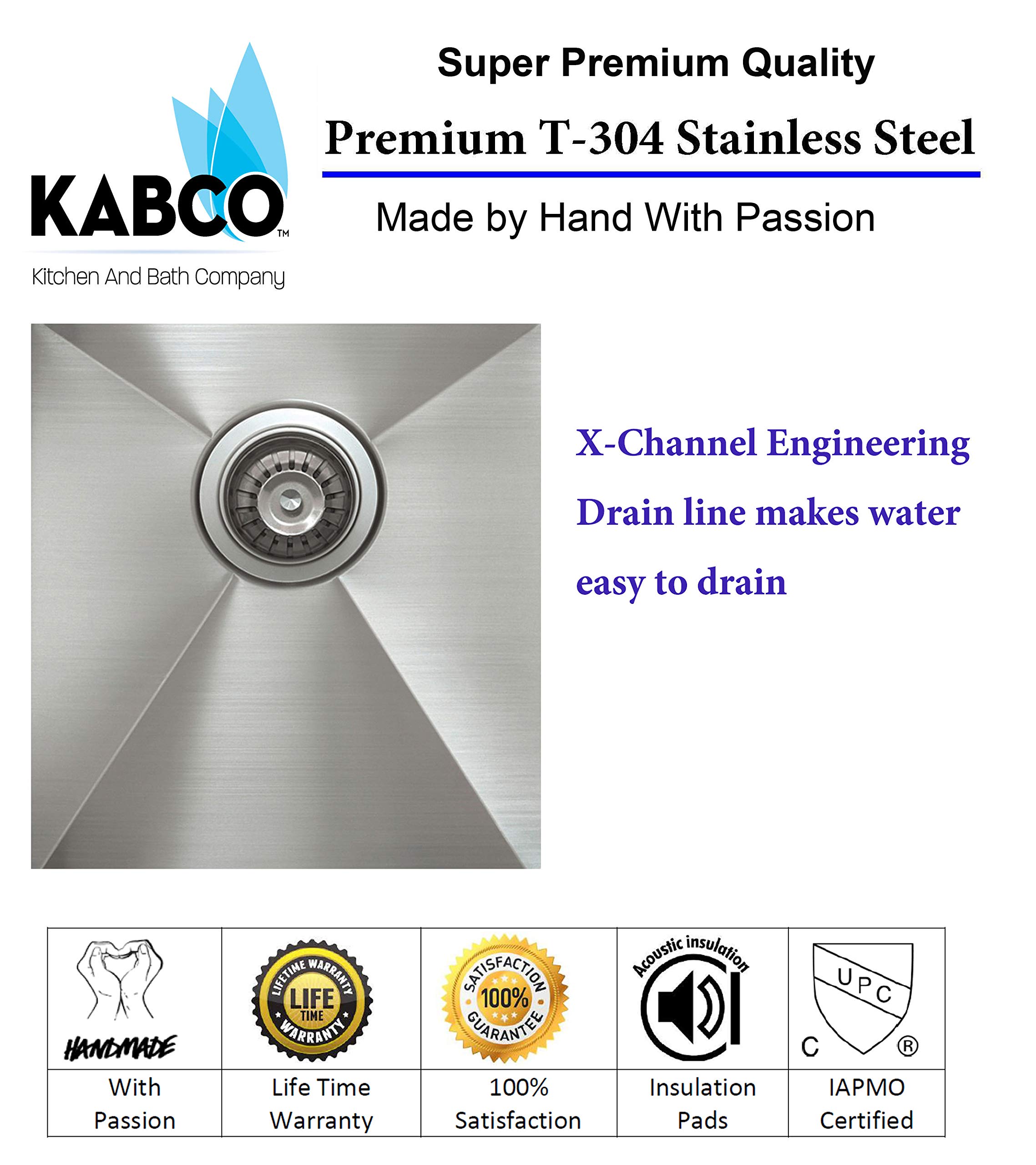 KABCO 32 Inch 16 Gauge Extra Thick Undermount Zero Radius Double Bowl Handmade Kitchen Sink with Stainless Steel Sink Strainers Bottom Sink Grids and a Rolling Grid Combo Package