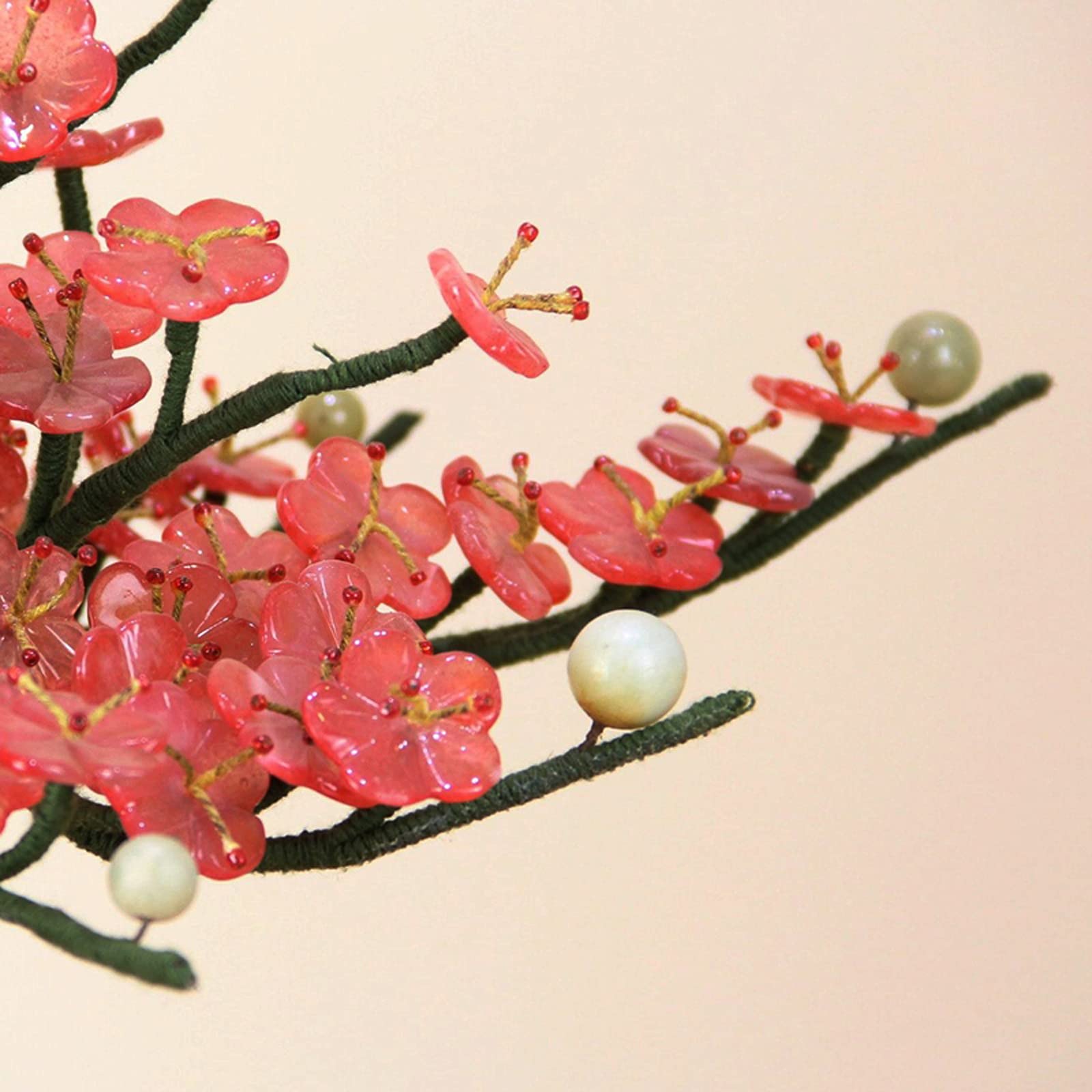 FEIYIYANG Artificial Bonsai Tree Artificial Bonsai Creative Jade Bonsai Winter Plum Flower Pot Decoration Bonsai for Home Office Shop Wine Cabinet Decoration Artificial Bonsai