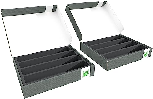 Feldherr Storage Box FSLB055 for Model Railway locomotives, Wagons and Vehicles - 4 Slots for H0 Gauge Horizontal, Amount:2 pcs.