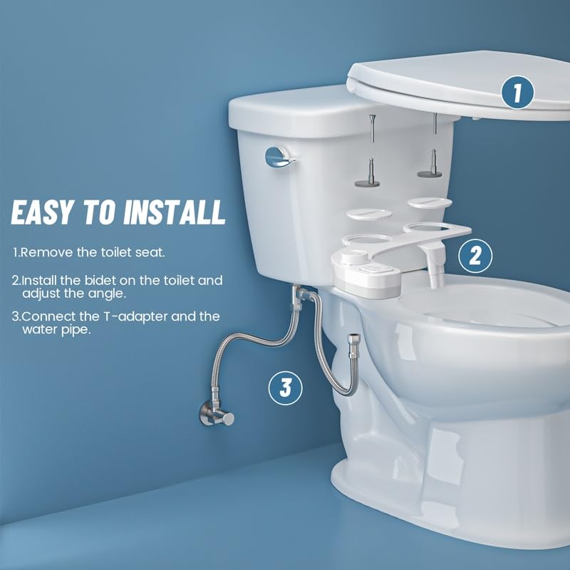 FANCUF Non-Electric Bidet - Self Cleaning Nozzle Fresh Water Bidet Toilet Seat Attachment, Uniform size, lingsad-0236
