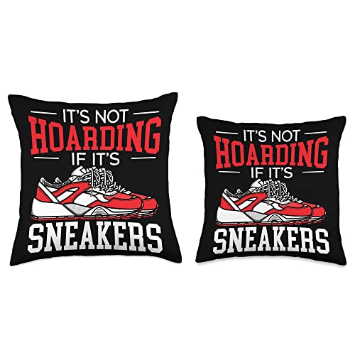 Shoe Collector Sneakerhead SteMi Apparel It's Not Hoarding If It's Sneakers Collector Shoes Throw Pillow, 16x16, Multicolor