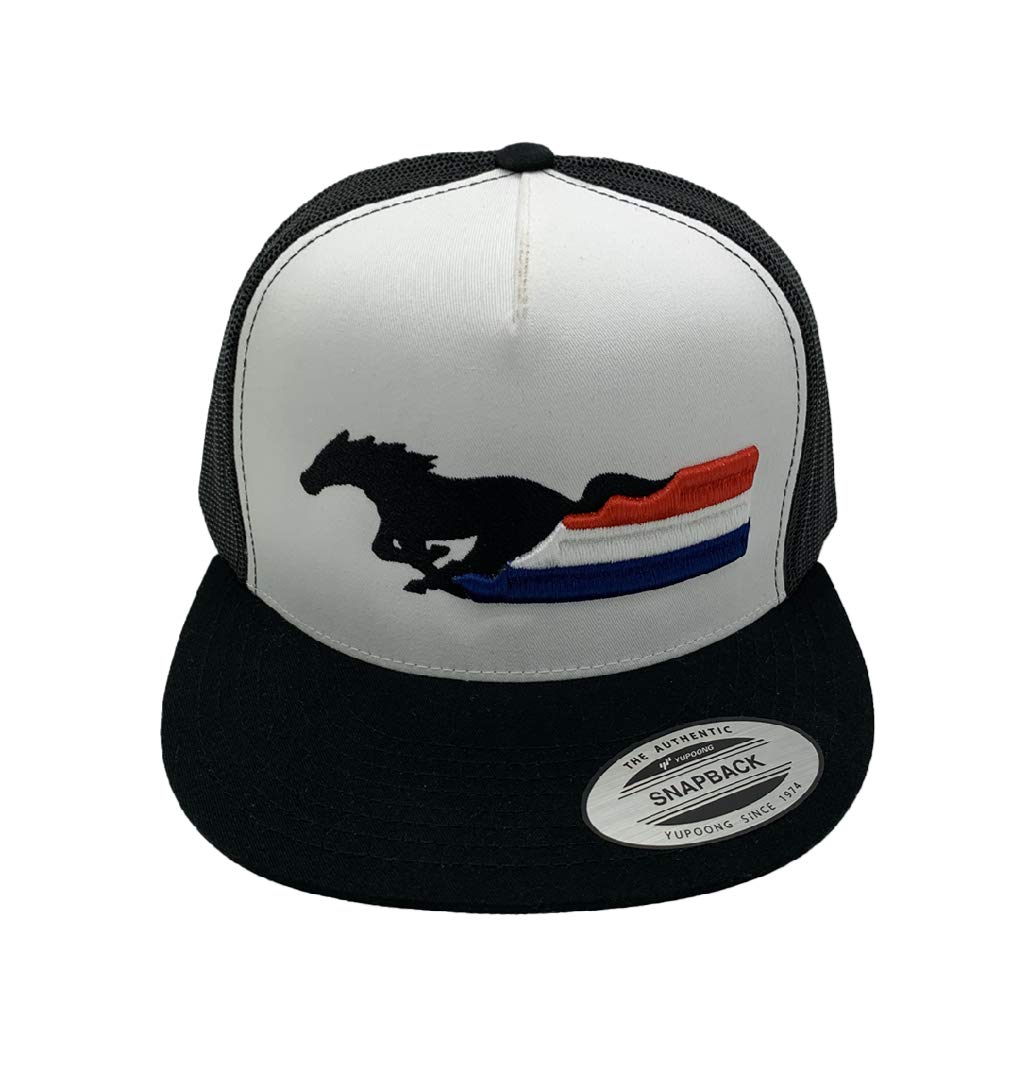 CMFRTS Mustang Horse Snapback Trucker hat - Surfing, Golf, Hiking BlackWhite, One Size
