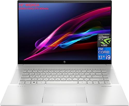 HP 2023 Newest Envy Laptop, 16" WQXGA IPS Touchscreen, Intel Core i9 13900H (14 core), NVIDIA GeForce RTX 4060, 64GB DDR5 RAM, 1TB SSD, Wi-Fi 6E, Backlit Keyboard, USB Type-A&C, Windows 11 Home
