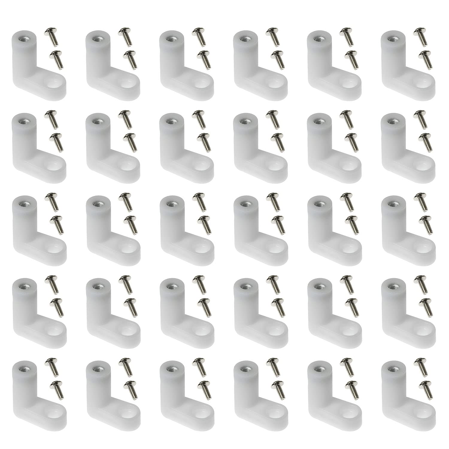 DZS ELEC 30pcs Game Console Motherboard L Type Fixed Plastic Feet with Screws, White