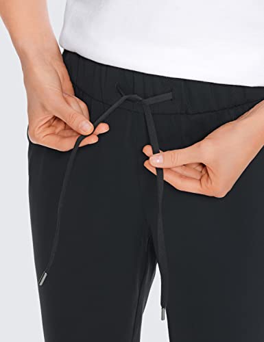 CRZ YOGA Womens 4-Way Stretch Athletic Pants - High Waisted Sweatpants Pockets Trave Lounge Workout Casual Work Trousers Black Small