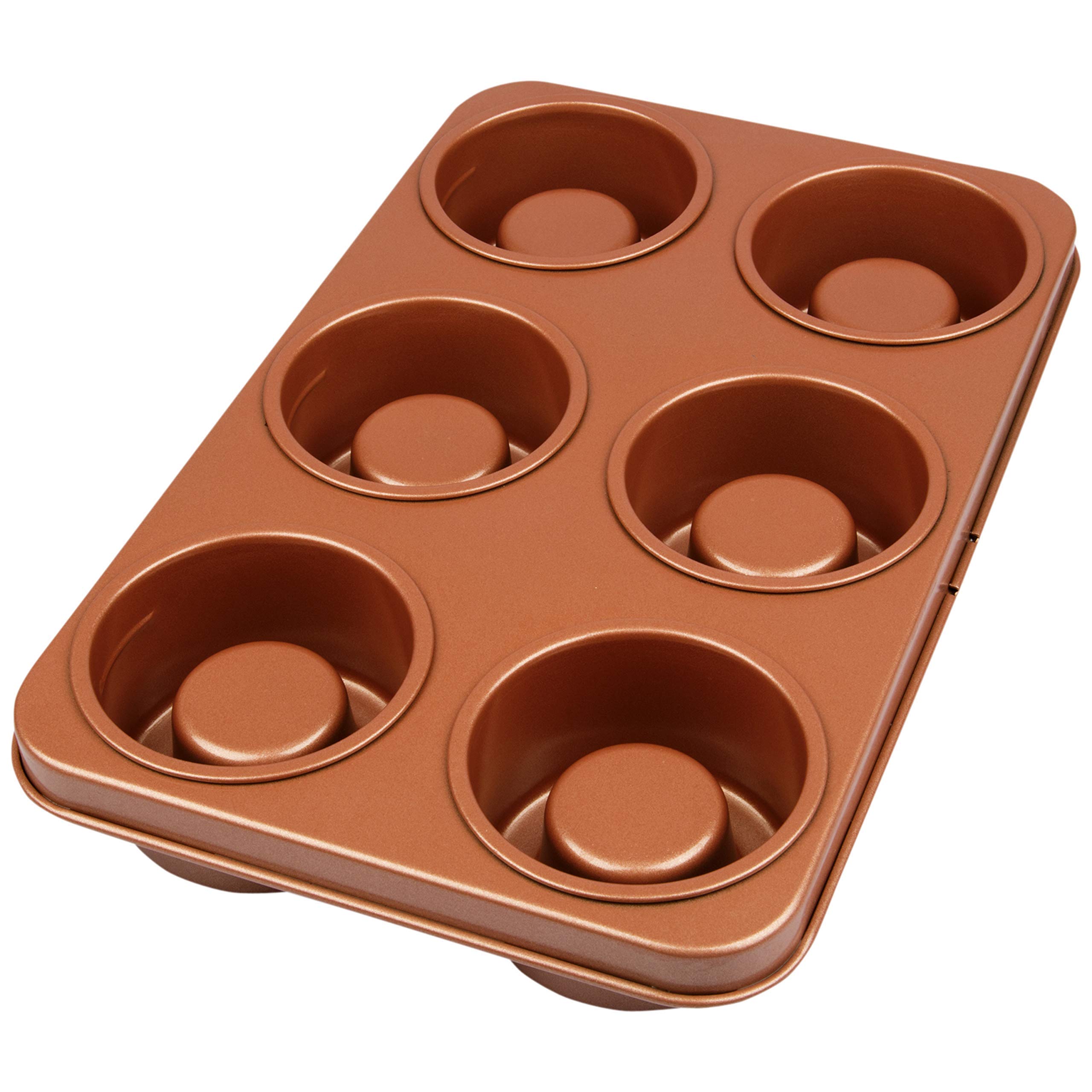 COOK'S CHOICE 2-In-1 Better Baker Edible Food Bowl & Muffin Maker- Simply Flip to Bake six 3" Bowls or Cupcakes- Stainless Steel Non-Stick Bakeware Pan - Perfect for Appetizers & Desserts