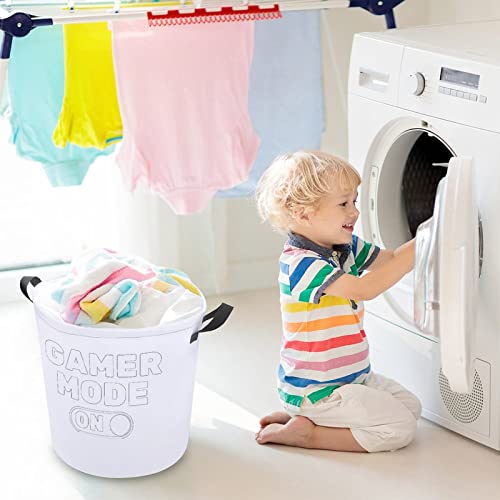 Gamer Mode On Large Laundry Basket Hamper Bag Washing with Handles for College Dorm Portable