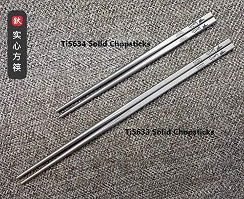 Keith Titanium Ti5633 Solid Square Handle Chopsticks with Aluminum Case (Grey) ●●●●●●● Keith's 18th Anniversary: Exclusive Price!