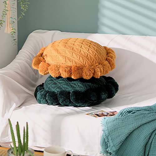 Maxpetus Circular Creative Knitting Pillow futon Knitting Cushion Sofa Cushion (White)
