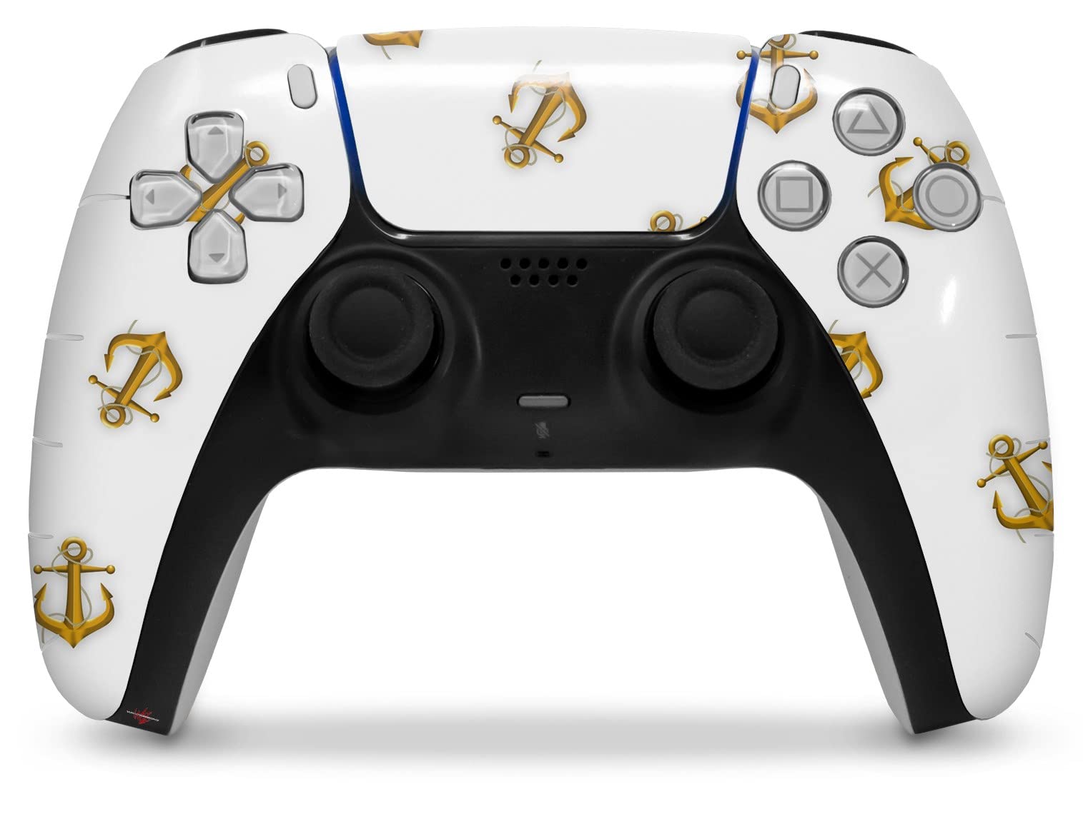 WraptorSkinz Skin Wrap compatible with Sony PS5 DualSense Controller Anchors Away White (CONTROLLER NOT INCLUDED)