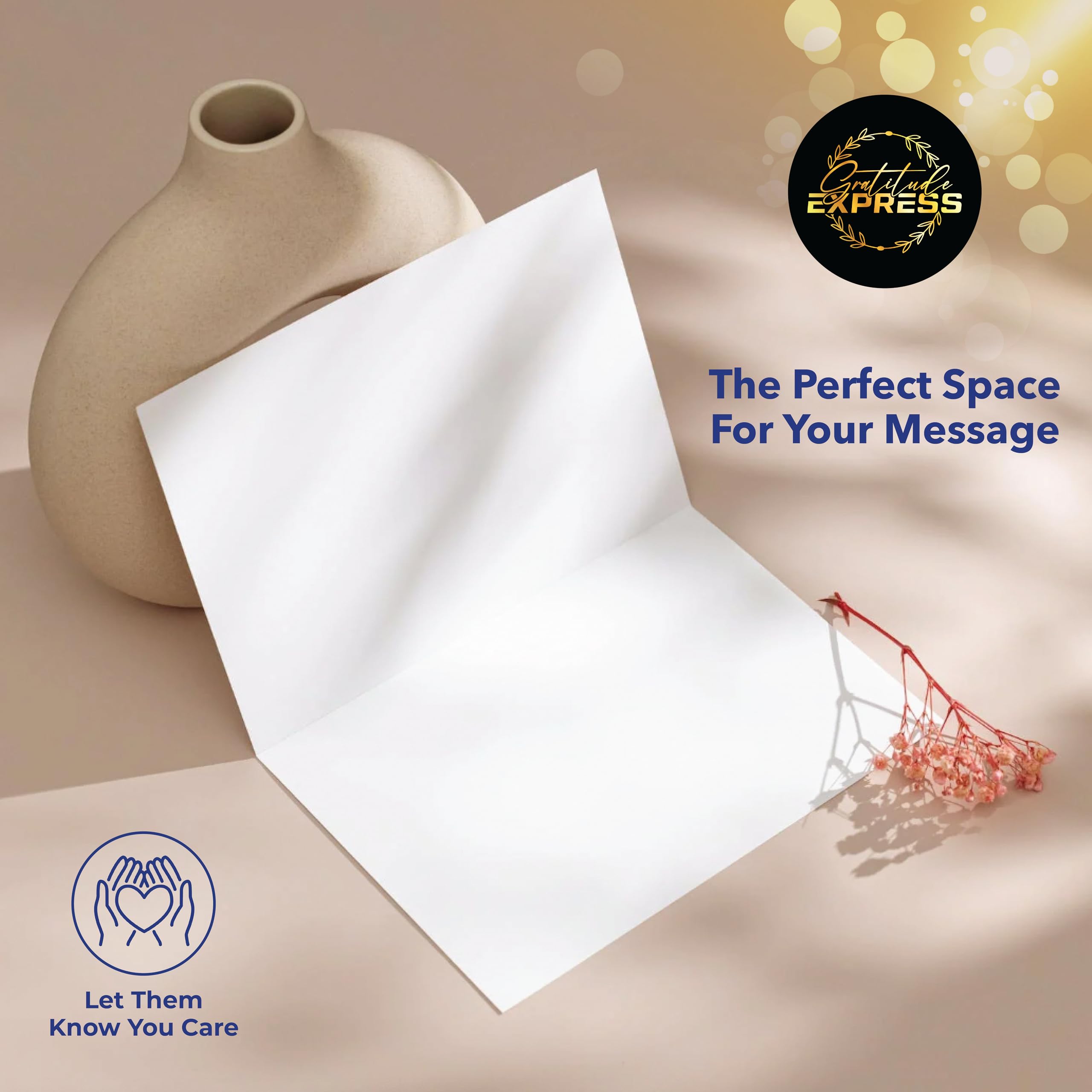 Gratitude Express Thank You Cards With Envelopes - With 48 Cards for Any Occasion, 48 Brown Envelopes, 48 Stickers