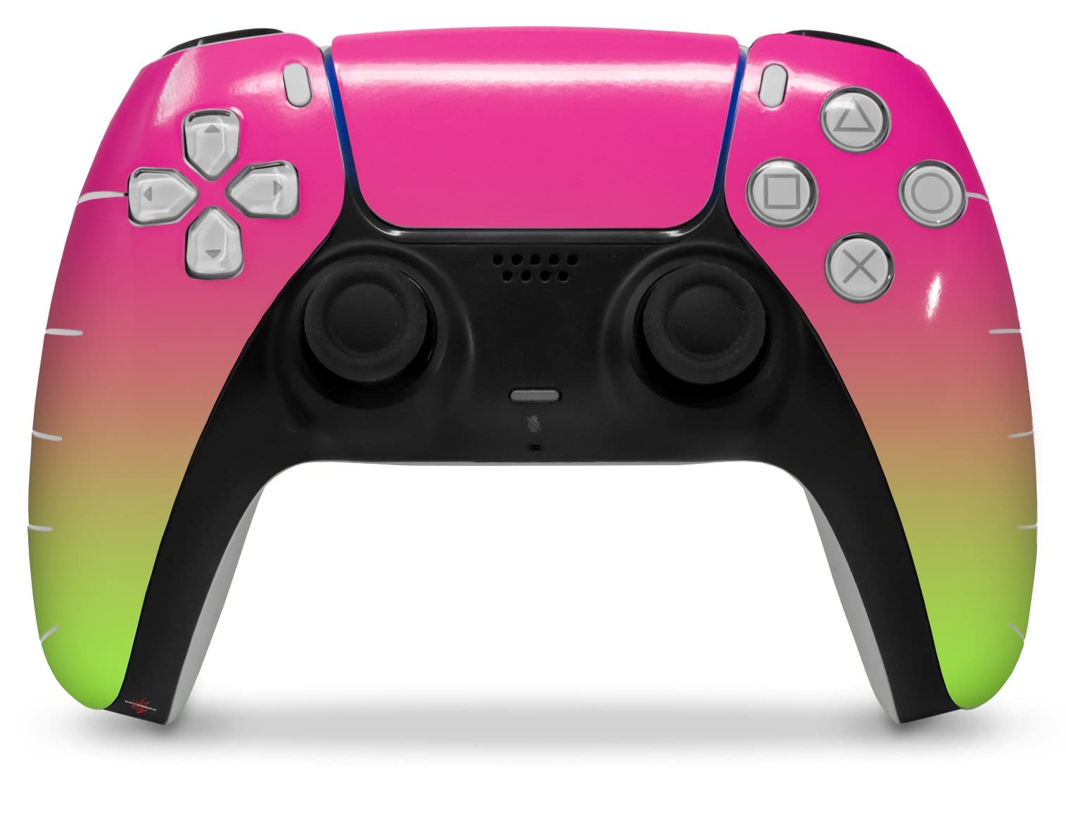 WraptorSkinz Skin Wrap compatible with Sony PS5 DualSense Controller Smooth Fades Neon Green Hot Pink (CONTROLLER NOT INCLUDED)