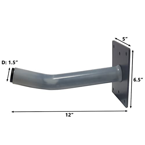 Heavy Duty Wall Tire Hanger 12" Universal Multi-Tools Storage Organizing Hooks with Protective Plastic Sleeve and Set of Screws and Anchors - Galvanized Steel Powder Coated Black - TWTH-12