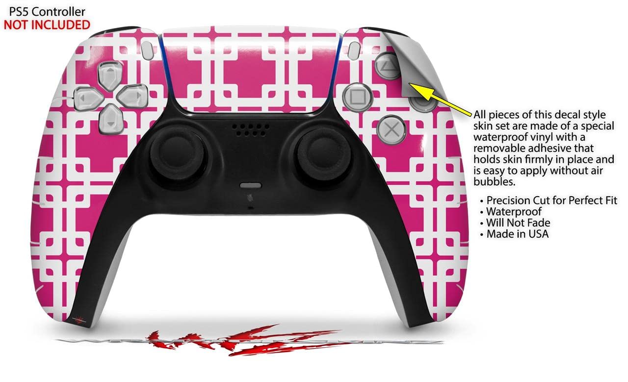 WraptorSkinz Skin Wrap compatible with Sony PS5 DualSense Controller Boxed Fushia Hot Pink (CONTROLLER NOT INCLUDED)