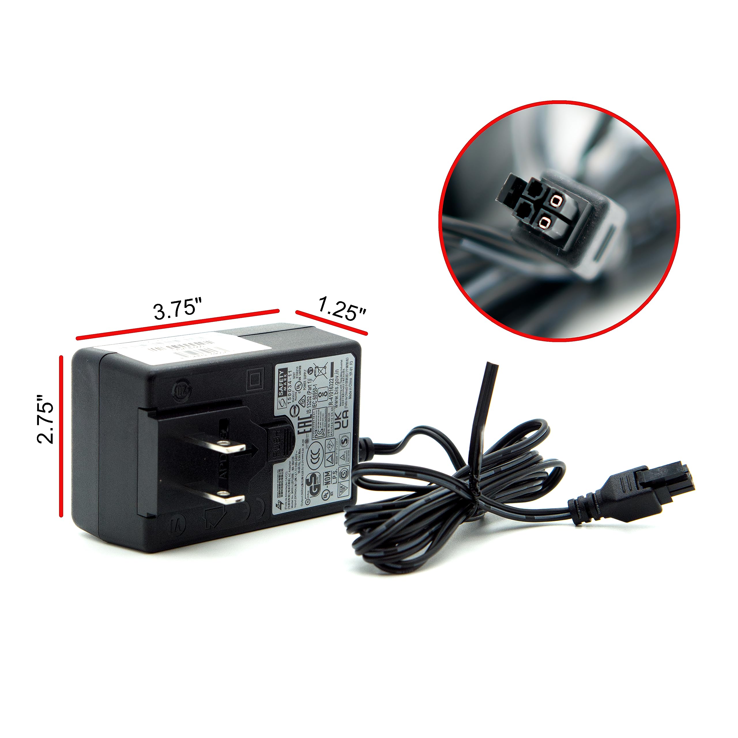 Cradlepoint Replacement Wall Power Supply for All Versions of IBR Series, E300, R1900 P/N 170716-000