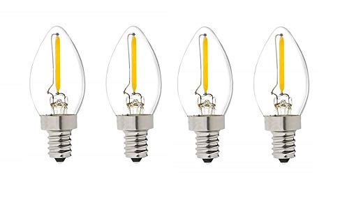 Bulbmaster LED C7 Night Light Bulb, DIMMABLE Salt Lamp Bulbs Candelabra Bulb (7W Incandescent Equivalent) E12 Base 0.5 Watt 50 Lumin Warm Glow 2700K (Warm White - 4 Pack)