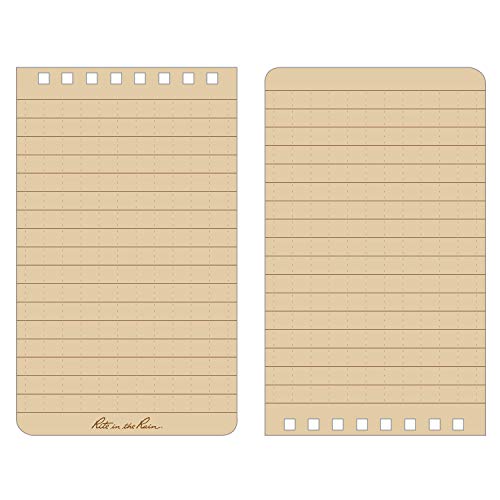 Rite In The Rain All Weather Tactical Pocket Notebooks, 3" L x 3" W x 5" H, Tan, 3 Count