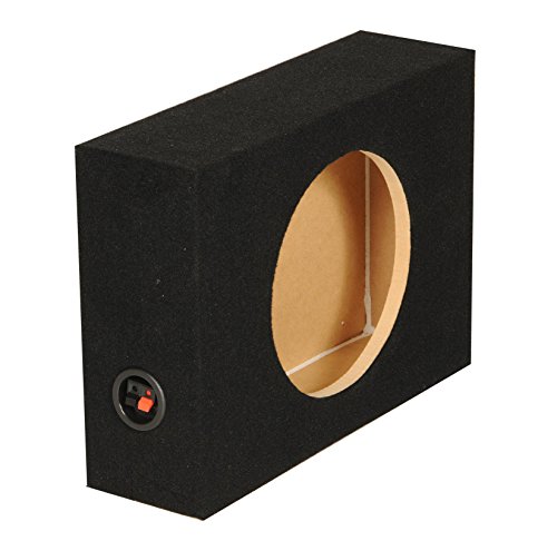 QPower Single 10 Inch Shallow Sealed Truck Subwoofer Enclosure Speaker Box and Pyle PLPW10D 1000 Watt DVC 4 Ohm Car Audio Subwoofer Speaker