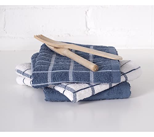 Ritz Premium Kitchen Towel Highly Absorbent, Super Soft, Long-Lasting, 100% Cotton Terry Dish Towels, Hand Towels, Tea Towels, Bar Towels, 3-Pack, 25"x15", Blue