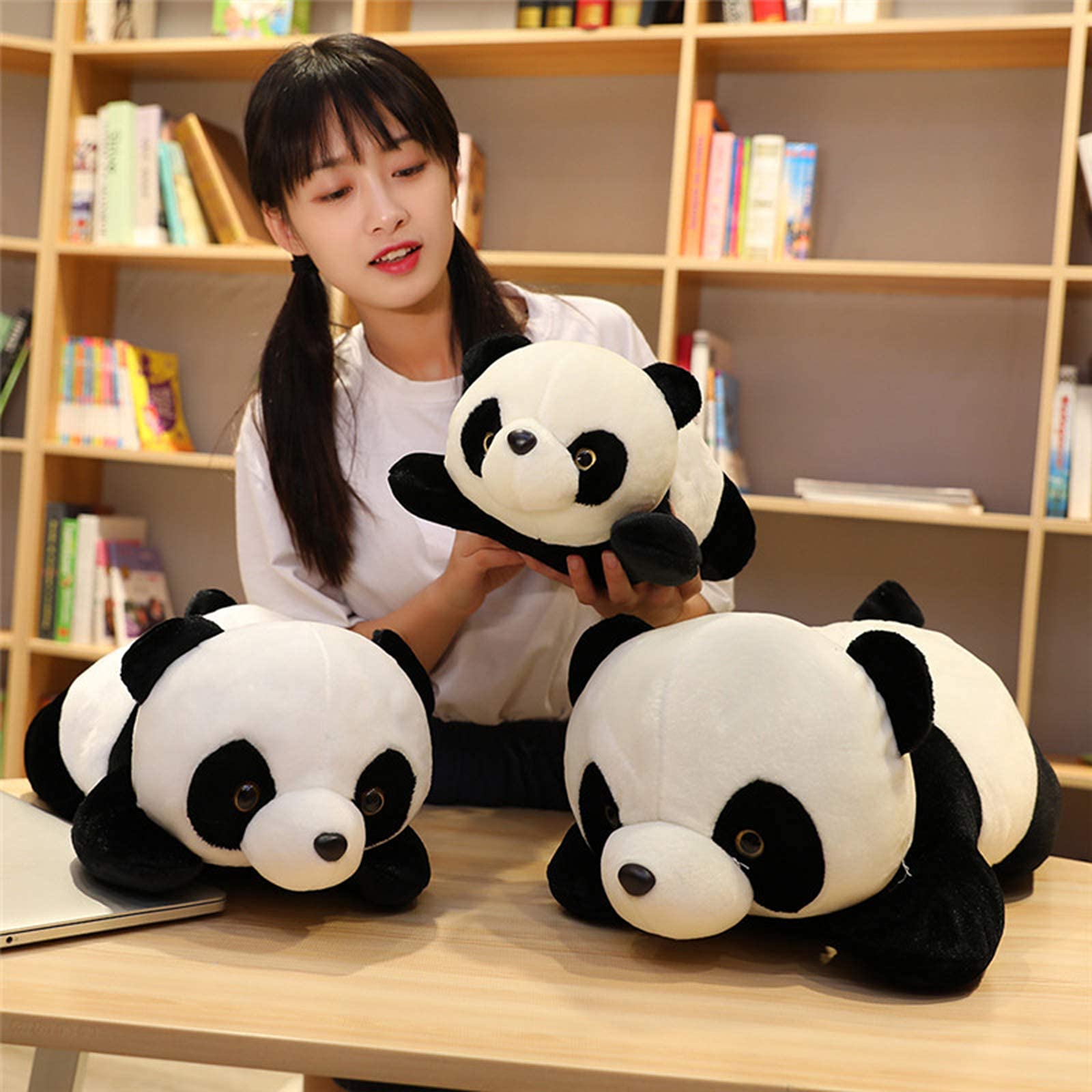 WjcnPac-Man 19.7''Panda Stuffed Plush Toy,Cute Panda Plush Pillow,Plush Pillow Toy Gifts for Kids Bedding Sleeping Boys Girls Birthday Easter Christmas Bedtime Gift