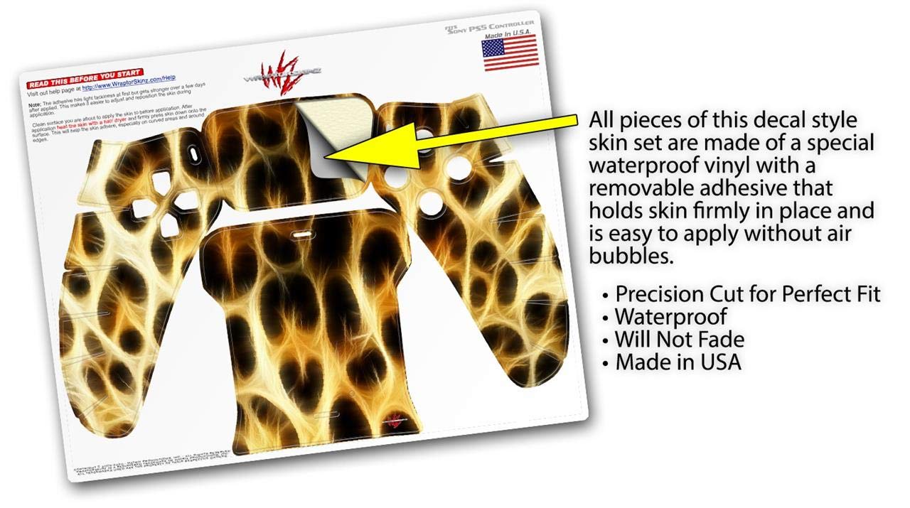 WraptorSkinz Skin Wrap compatible with Sony PS5 DualSense Controller Fractal Fur Leopard (CONTROLLER NOT INCLUDED)