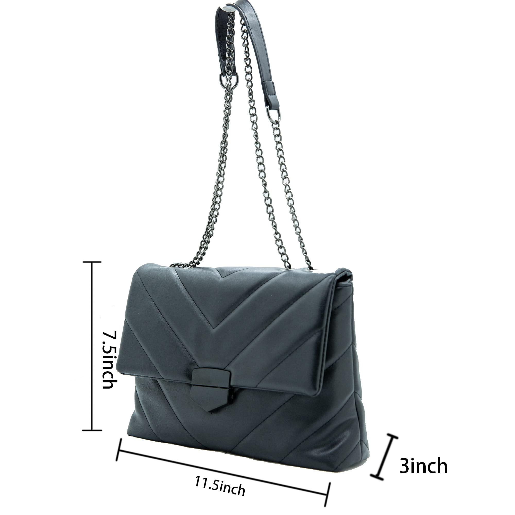 capasin Quilted Small Crossbody Women'S Shoulder Handbags Purses Bags (Black B)