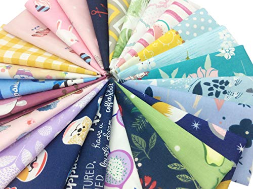 longshine-us 25pcs 12 Inch x 12 Inch No Repeat Design Premium Cotton Craft Fabric Bundle Squares Patchwork Lint DIY Sewing Scrapbooking Quilting Dot Pattern Artcraft
