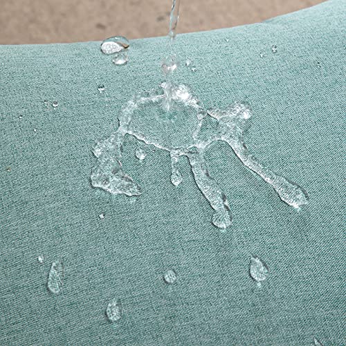 Woaboy Set of 2 Outdoor Waterproof Throw Pillow Covers Decorative Farmhouse Solid Cushion Cases for Spring Bed Sofa Couch Car Living Room Teal 16x16 inch