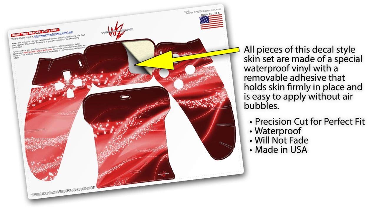WraptorSkinz Skin Wrap compatible with Sony PS5 DualSense Controller Mystic Vortex Red (CONTROLLER NOT INCLUDED)