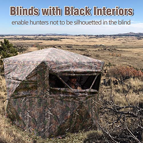 MOFEEZ Hunting Blind, 270°Shoot Through Mesh with Silent Sliding Window, 2-3 Person Ground Deer Stand Pop Up Tent with Portable Bag and Tent Stakes (Camo, 58 "Lx58 Wx66 H)