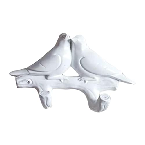gazechimp Luxury Coat Key Hanger,Resin Bird Wall Decorations,Coat Clothes Towel Hook for Bedroom Home Entryway, White