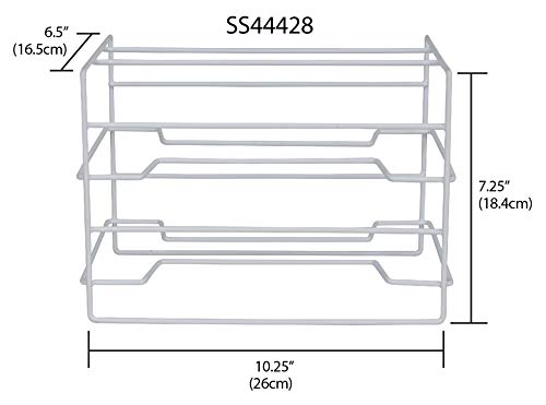 Home Basics 3 Tier Heavy Duty Kitchen Countertop or Cabinet Wrap Organizer for Food Wrap, Foil, Wax Parchment Paper, Plastic Bags (WHITE, 2)