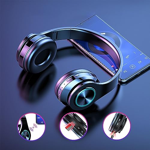 GBSELL High Value Headset Bluetooth Headset - High Craftsmanship Rose Gold Color Matching Headset,40MM Large Active Coil Driver (Black)