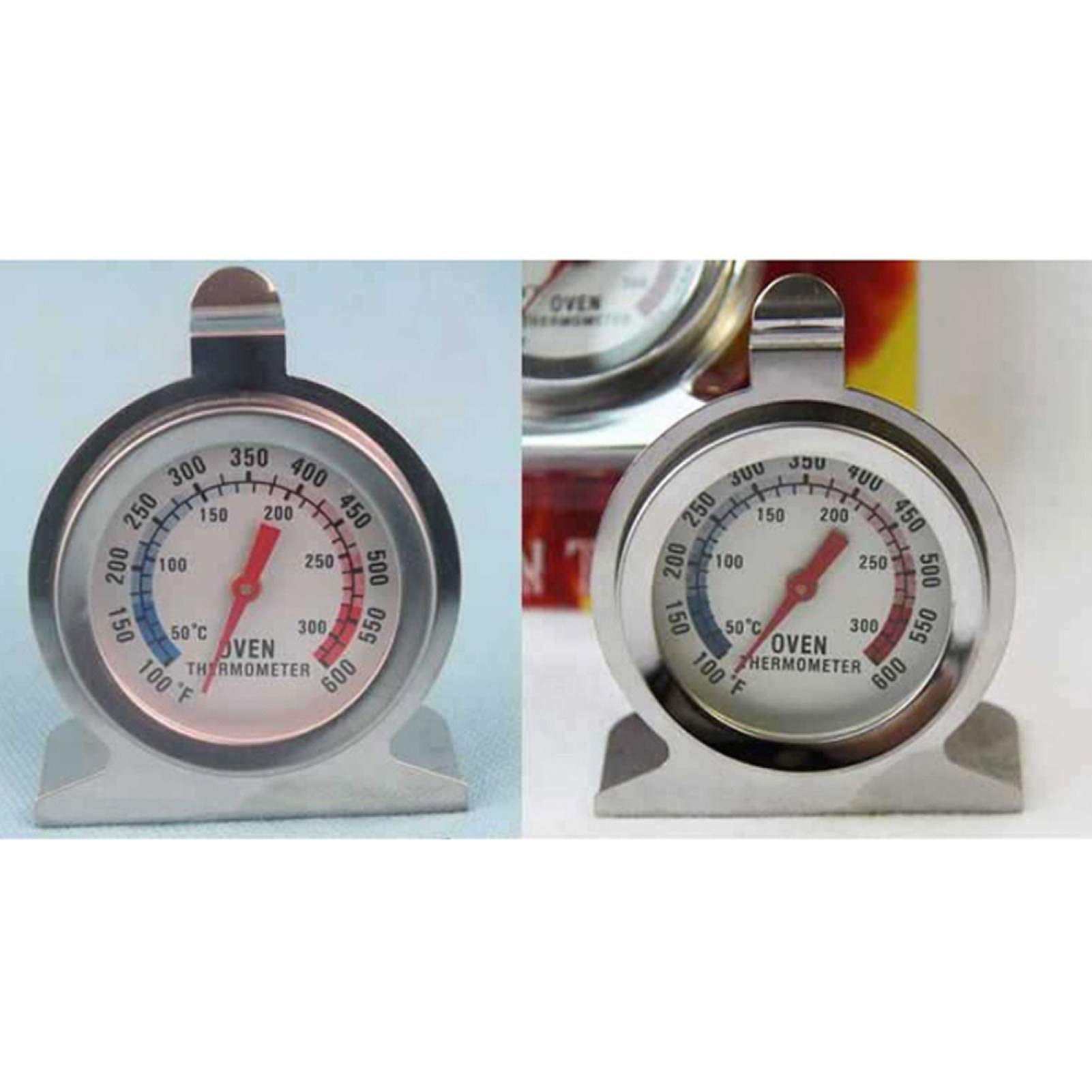 Cooking Thermometer, Dial BBQ Grill Cooker Oven Thermometer Frying Pan High Temperature Gauge Kitchen Baking Tool - Silver