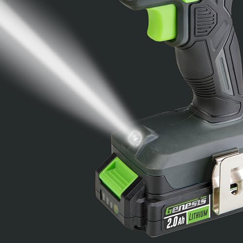 Genesis G20MAX GLID20B 20V Cordless 1/4" Impact Driver with Battery and Charger 2.0Ah, 1600 in-lbs, 2 Year Warranty