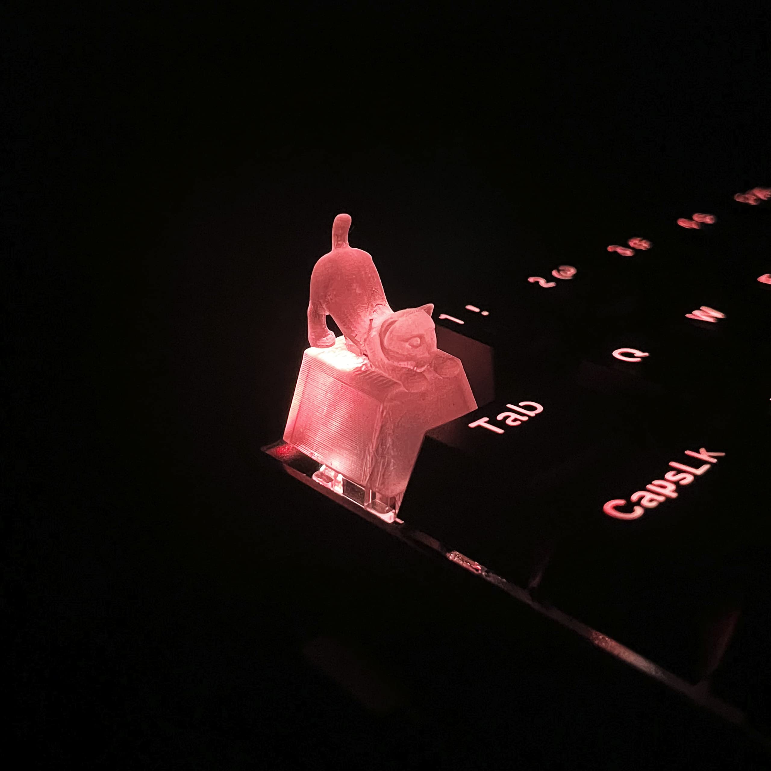 Custom Keycap for Mechanical Gaming Keyboard - Design CAT Playing - Artisan Cherry MX Made in Resin with Universal Compatibility - Unique Gift Idea (Cute Cat Playing)