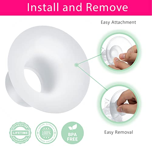 LOZAEVE 18mm Silicone Flange Inserts Compatible with for Spectra S1/S2, Medela, Bellababy, Elvie, Willow go, Momcozy S9 S10 S12, Freemie Breast Pump Insert Shields, Reduce 27-28mm Tunnel to 18mm, 2pcs