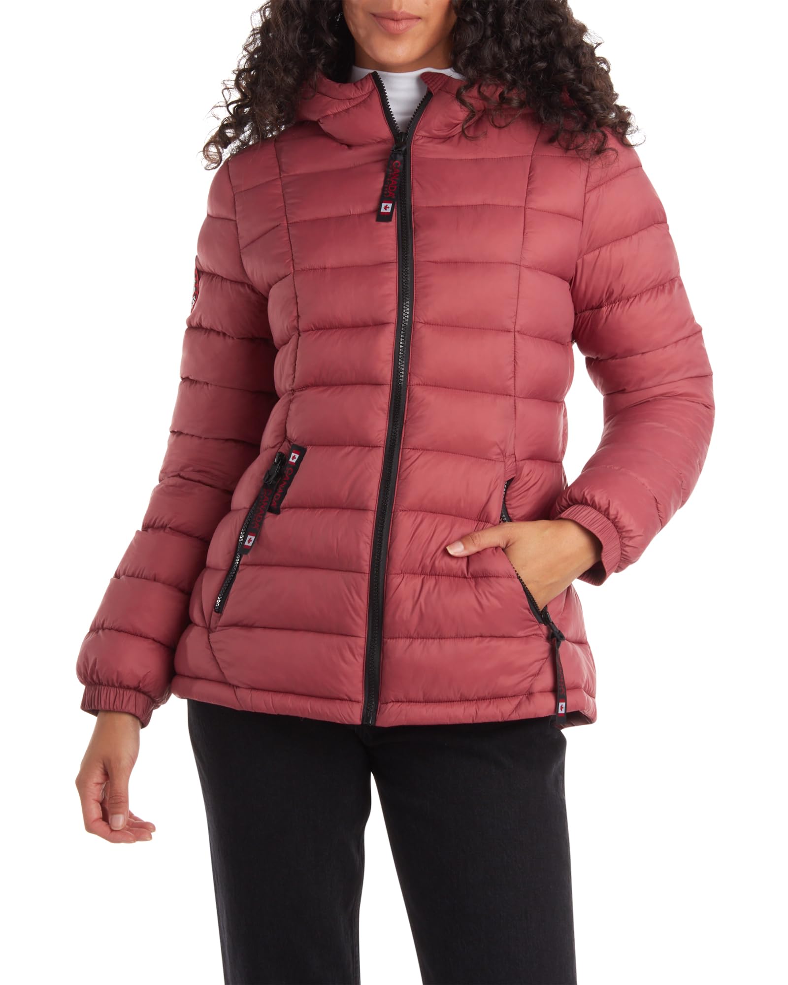 CANADA WEATHER GEAR Women’s Jacket – Lightweight Packable Bubble Puffer Coat for Women (S-XL), Size Small, Black