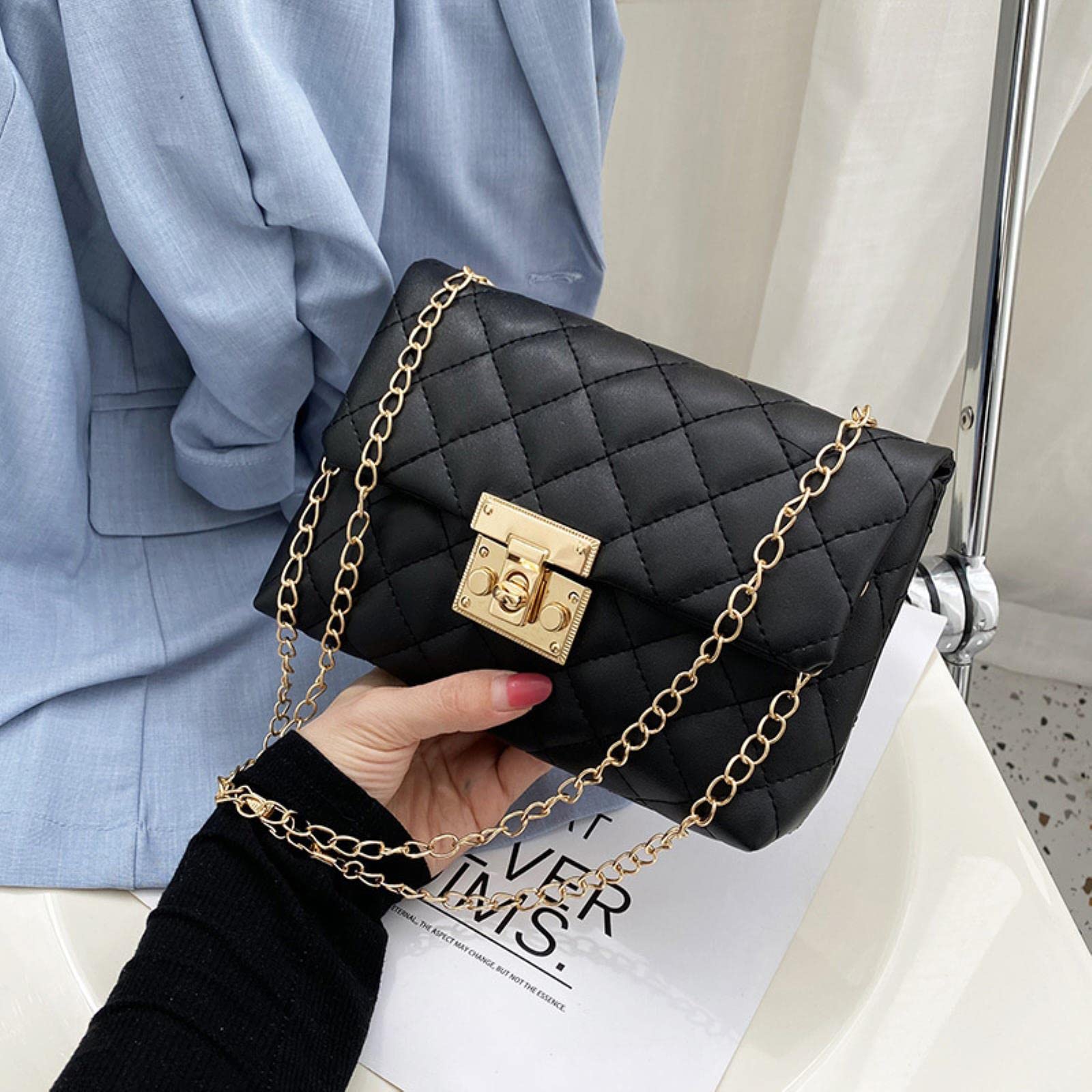 Wsnld Buckle Women's Leather Shoulder Bag Korean Style Embroidered Crossbody Messenger Bags Woman Handbag
