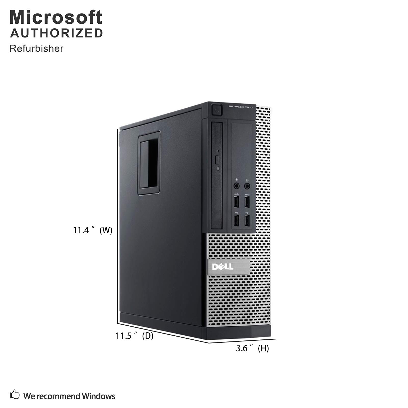 Dell Optiplex 7010 Small Form Factor Business Desktop Computer, Intel Quad Core i5-3470 up to 3.6GHz, 16G DDR3, 256G SSD, DVDRW, WiFi, BT, DP, VGA, Win 10 Pro 64 English/Spanish/French(Renewed)