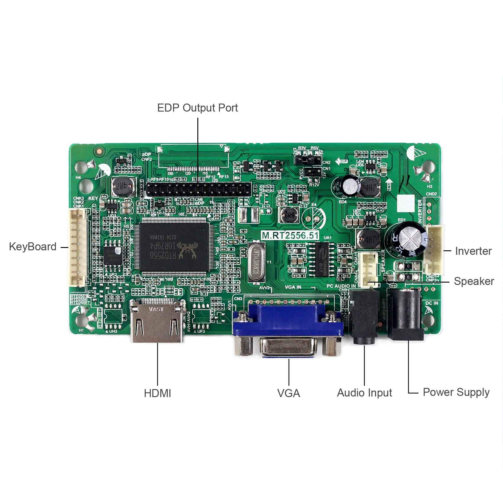 FanyiTek for 24 inch 1920x1200 LM240WU6 SDA1 eDP 50 pin WLED LCD Display HDMI VGA Controller Board