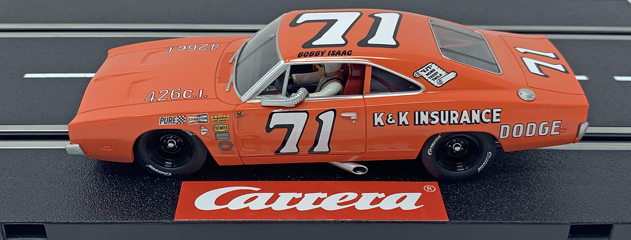 Carrera 27639 Dodge Charger 500 No. 71 1:32 Scale Analog Slot Car Racing Vehicle Evolution Slot Car Race Tracks