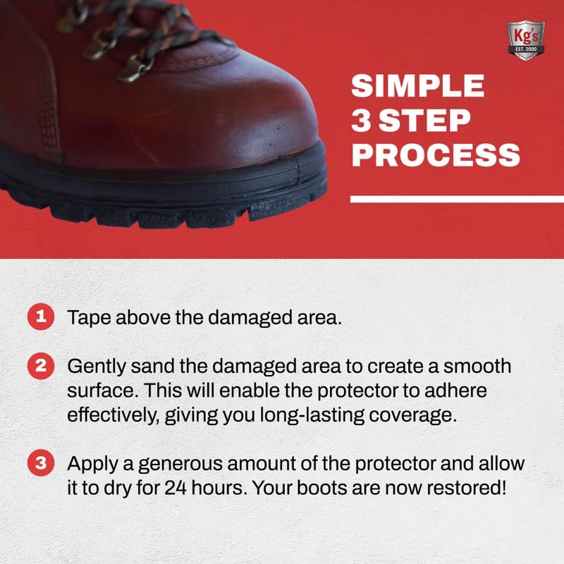 Kg's Boot Guard Brush On Toe Protection – Brush On Liquid for Tough, Long-Lasting Safety Protection on Boots, Made with Kevlar for Strong, Durable Protection (Brown, 4.5 Oz)