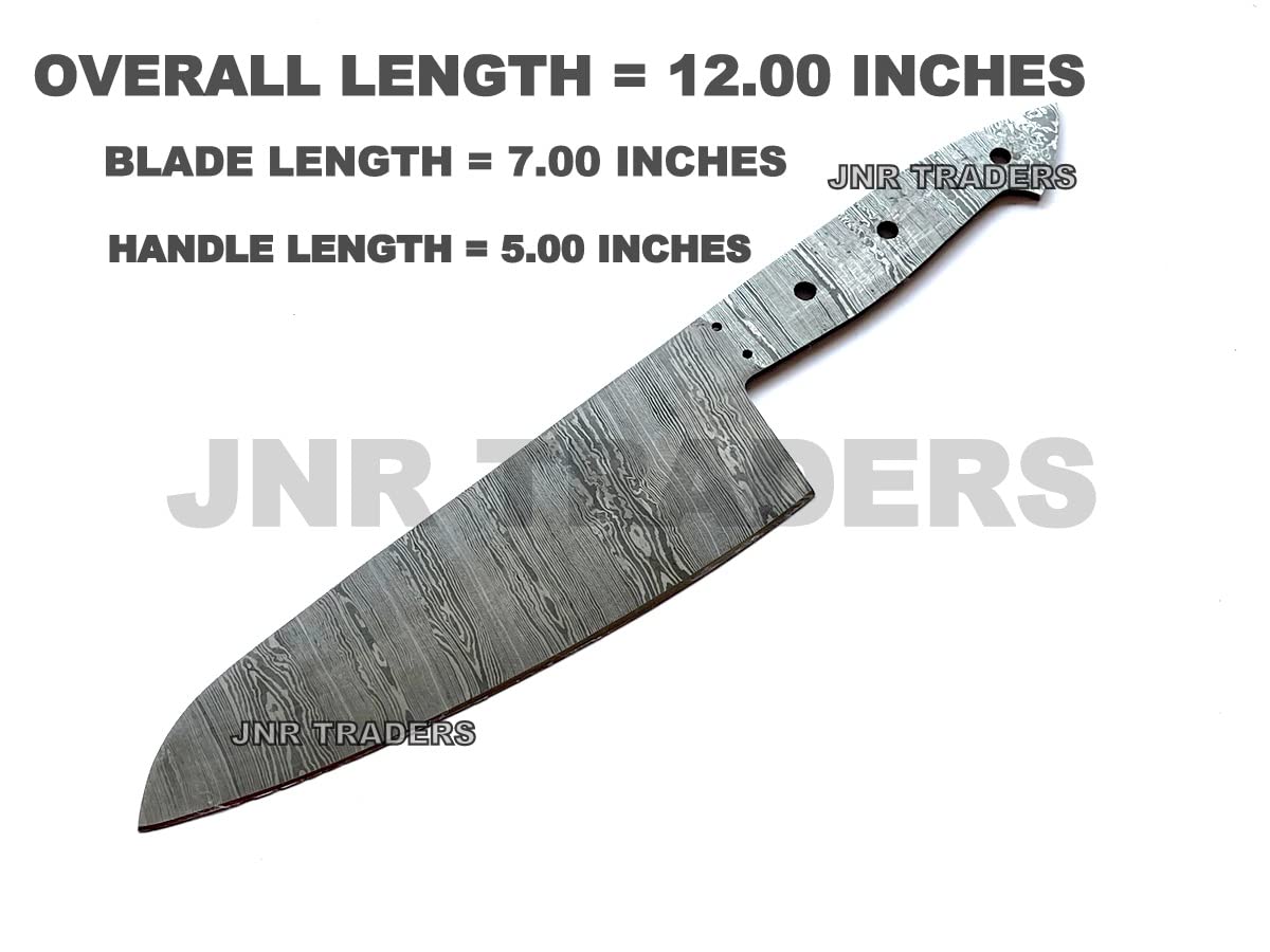 Forged Damascus Chef Knife Blank for Knife Making Diy 7 inch Blade Professional Japanese Santoku Knife Kitchen Knife Blank vk3717