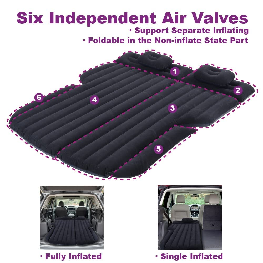 Car Air Mattress, Inflatable Car Mattress for Back Seat, Car Bed with Air Pump, Home Sleeping Pad (Light Brown)