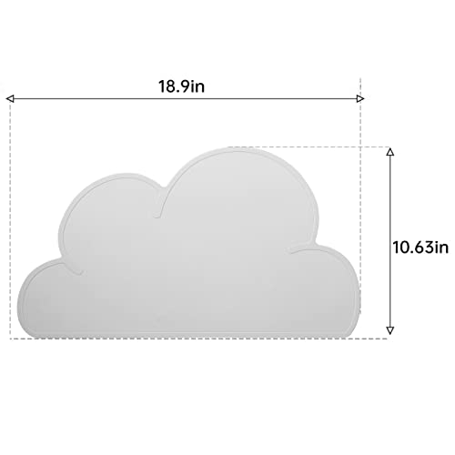PandaEar 2 Pack Silicone Table Placemats Food Grade Mats for Kids Baby Toldder| BPA Free Non Slip Eating Table Mat Lightweight Portable with Unique Raised Edge (Pink Grey)
