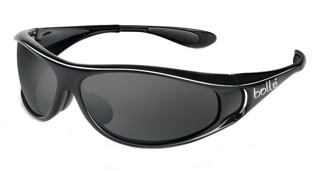 Bolle bollé Sport Spiral Sunglasses (Shiny Black/Polarized TNS), Medium/Large