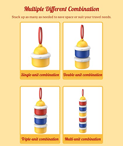 PandaEar Baby Formula Dispensers on The go for Travel| Stackable Portable Baby Formula Storage Container| Travel Formula Holder for Diaper Bag| Baby Powder Dispenser, 3 Layers 2 Pack