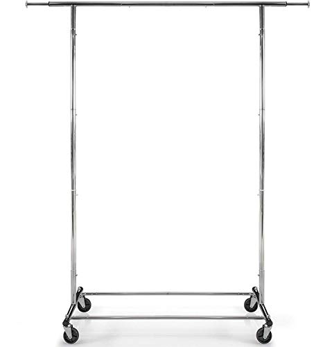 HOME IT Clothes Rack Heavy Duty Commercial Grade Chrome Clothes Rail for Clothing, Garment Rack Adjustable Clothing Rack, Clothing Rail 200 LBS Capacity