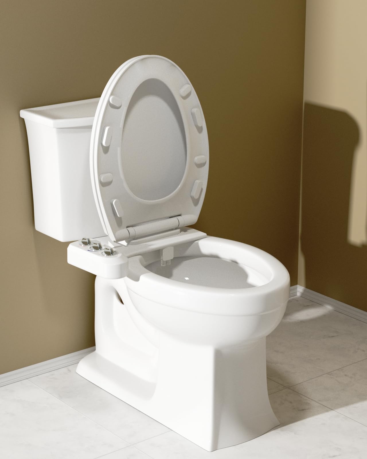 Hibbent 4 pieces Toilet Seat Bumpers for Bidet, Strong Adhesive Toilet Seat Bumpers for Use with Bidet Attachment, Universal Buffer Toilet Lid Rubber Bumpers, White